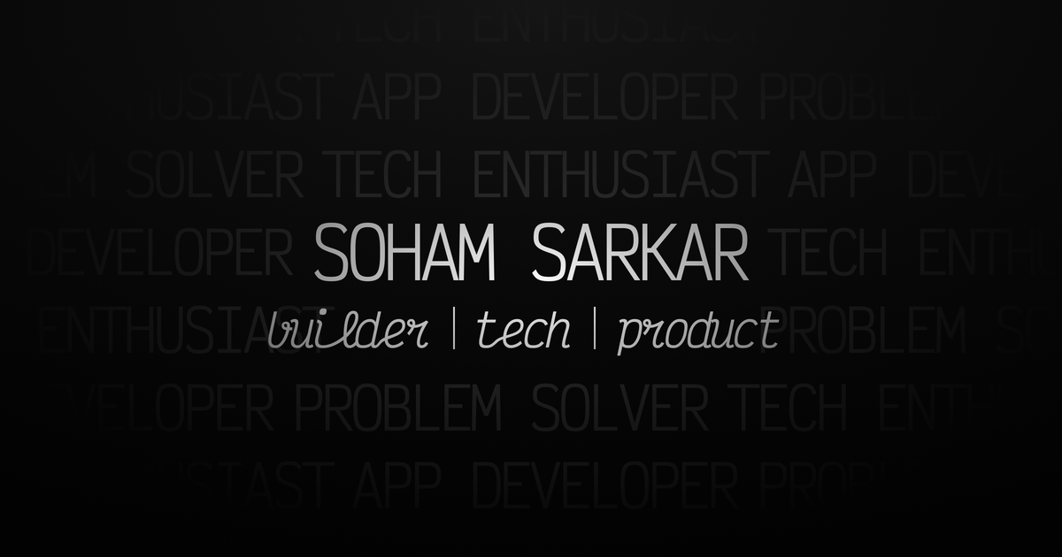 Projects | Soham Sarkar